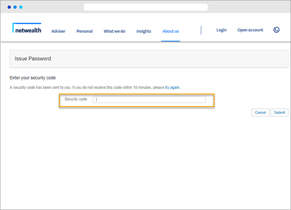 netwealth - Security and passowrd setting - Update or caret a password ...